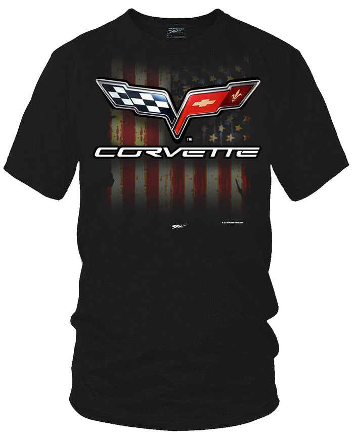 Corvette c6 logo - American Flag C6 logo shirt – Wicked Metal