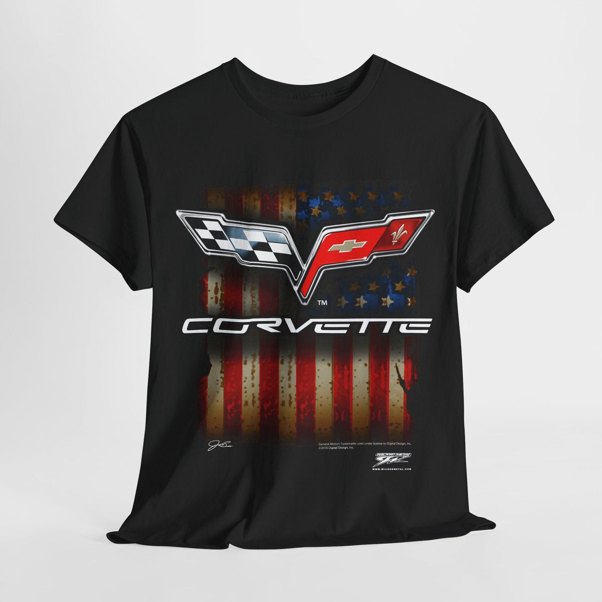 Corvette c6 logo - American Flag C6 logo shirt – Wicked Metal
