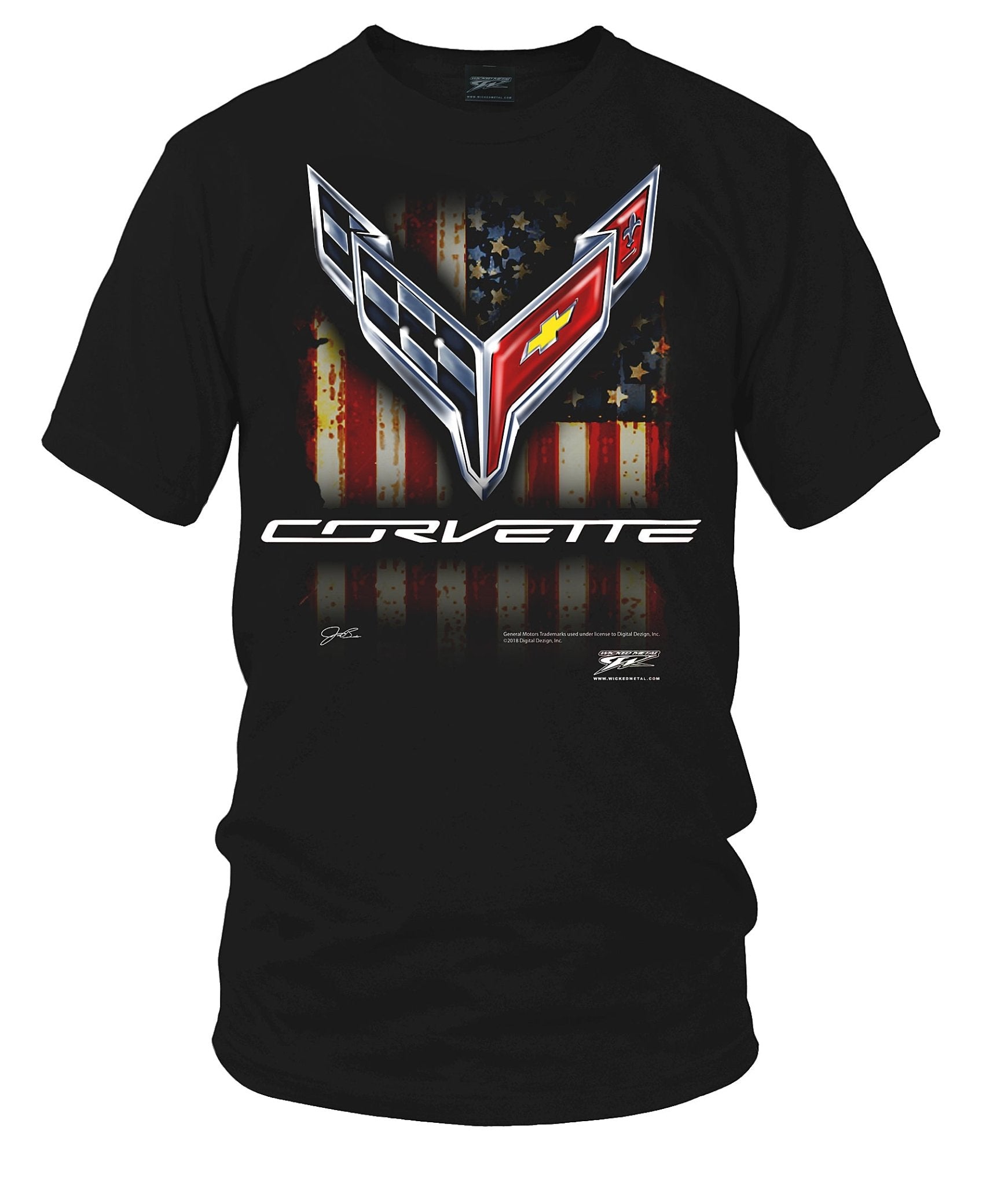 Corvette c8 Flag - Corvette C8 Flag logo shirt – Wicked Metal