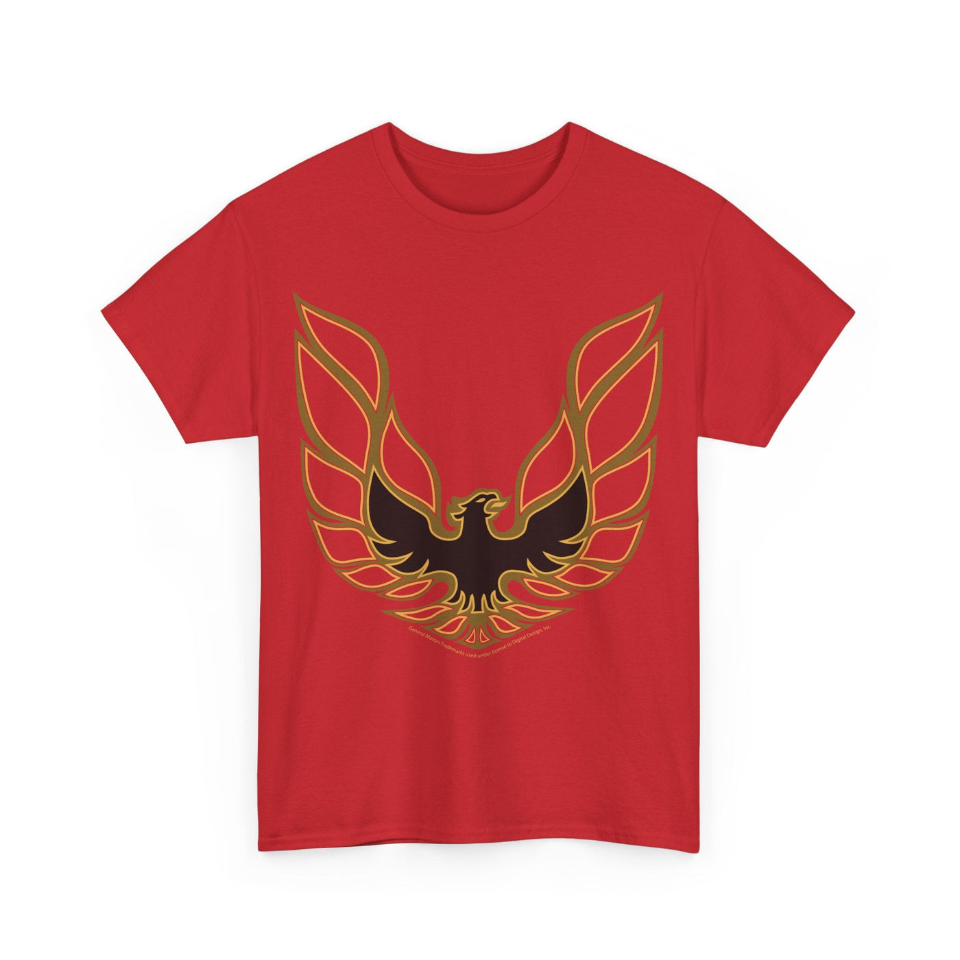 Firebird Trans Am t shirt hood decal on red t-shirt – Wicked Metal
