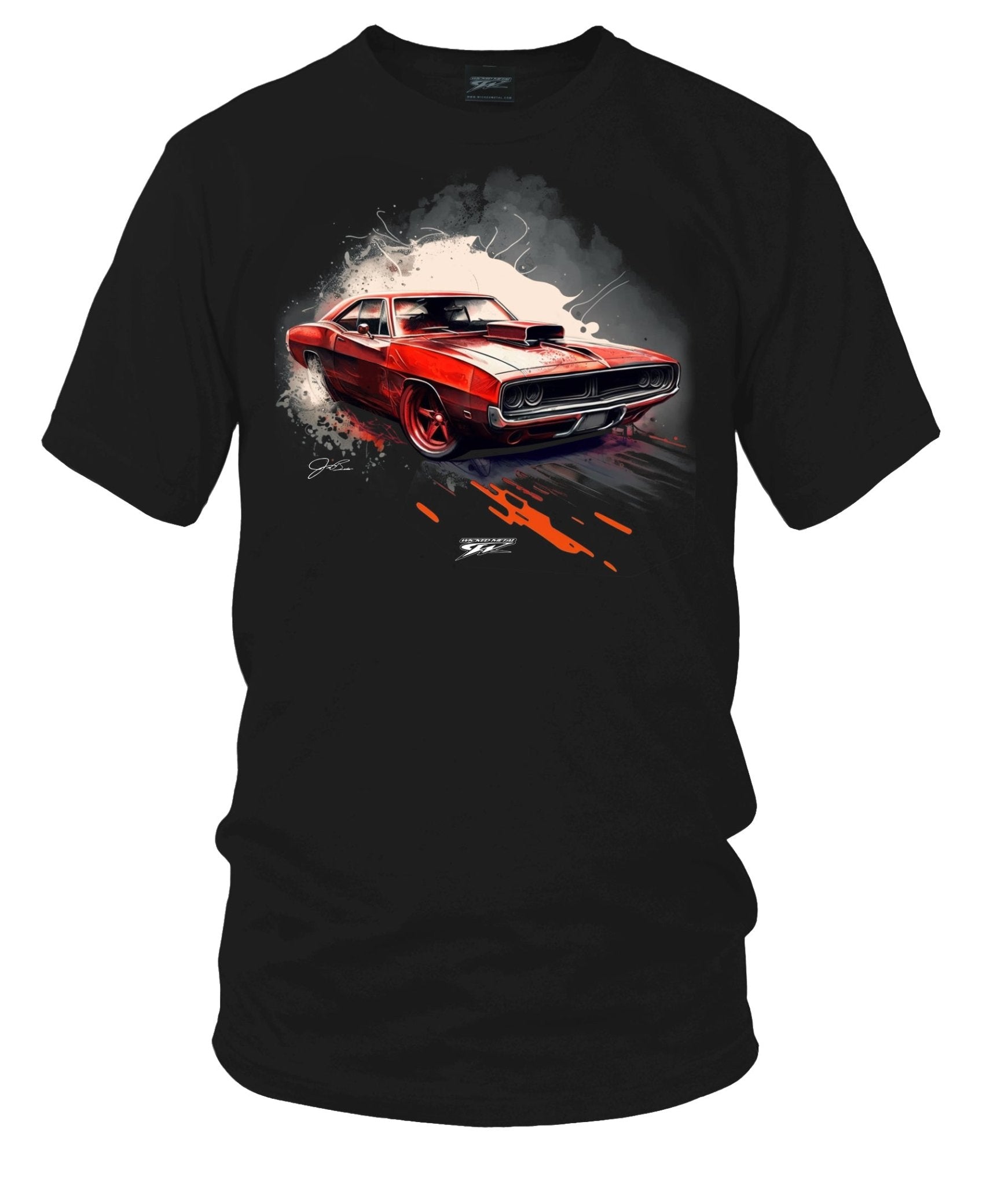 1969 Dodge Red Charger Blast, Muscle Car Tee, Charger Tee – Wicked Metal